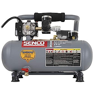Senco PC1010 1/2- Horsepower 1-Gallon Matte Finish and Trim Portable Hot Dog Air Compressor, Gray/Red