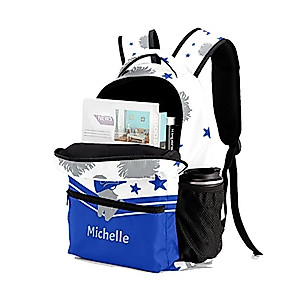 WOWPersonalTailor Cheers Blue Cheerleader Shoulder Backpack Waterproof Travel Bag for Family Friends Gifts