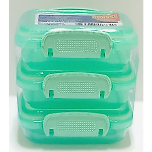 'TURQUOISE Mini Lock Top Snack Containers with Lids set of 3