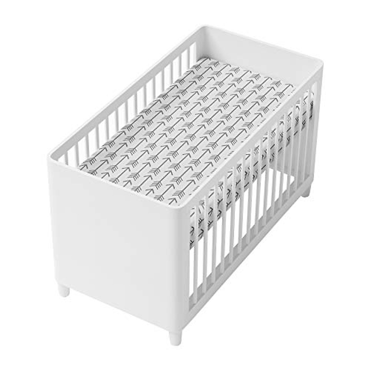 Crib Sheets for boy Girl - 100% Cotton Fitted Crib Sheet Set - Perfect for Baby Boys, Fits Standard Toddler Mattress (Gray Arrows)