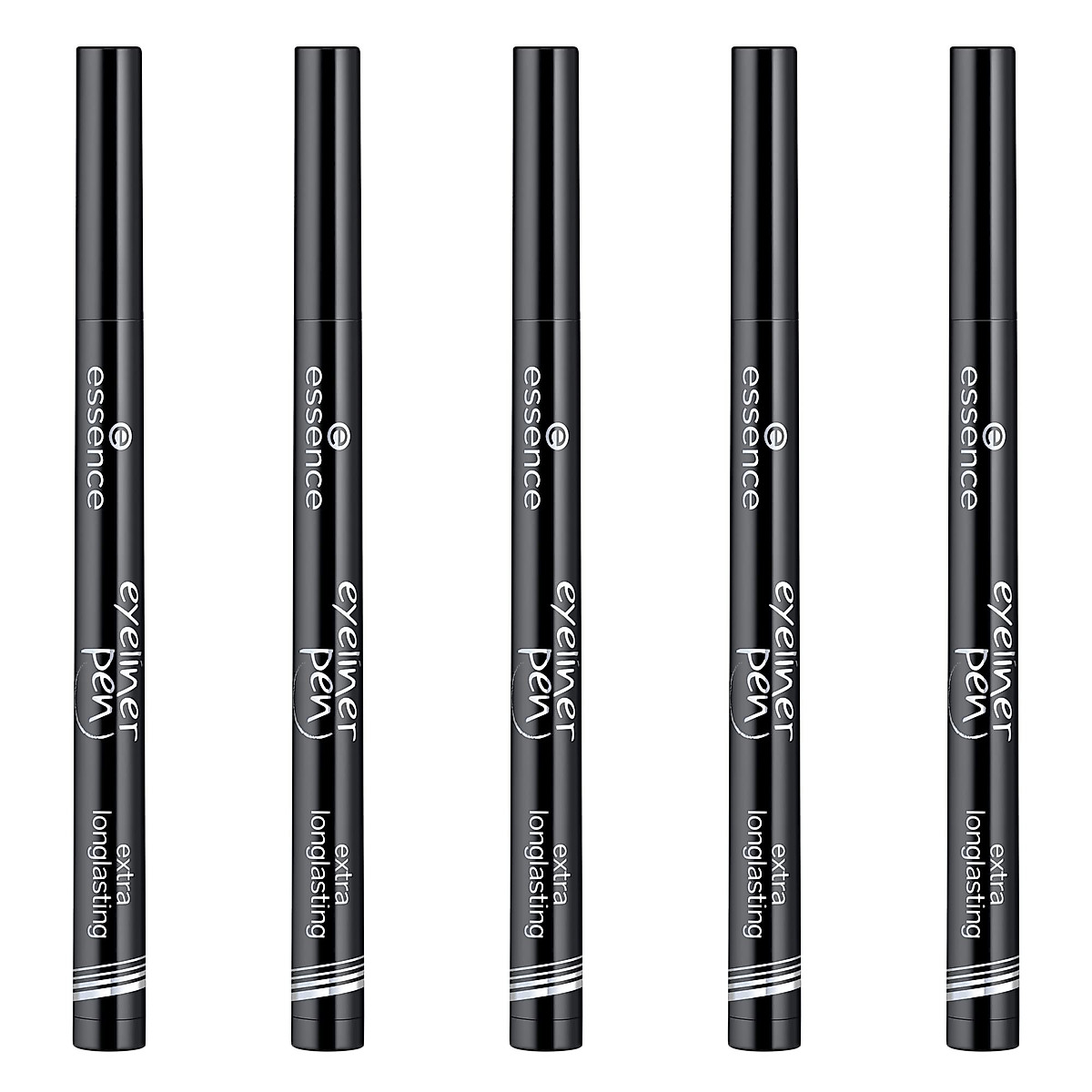 essence | 5-Pack Black Eyeliner Pen | Longlasting & Pigmented Liquid Formula | Glide-on & Precise Application | Felt Tip Applicator | Vegan & Paraben Free | Cruelty Free