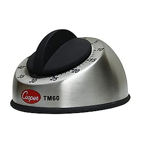 Cooper-Atkins TM60-0-8 Stainless Steel Long Ring 60 Minute Mechanical Timer, 0 to 60 Minutes Unit Range