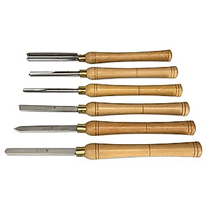 WEN CH11 6-Piece Artisan Chisel Set with 6-Inch High-Speed Steel Blades and 10-Inch England Beech Handles
