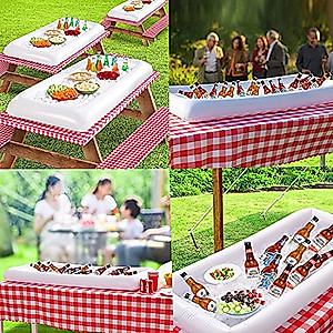 Inflatable Ice Serving Buffet Bar with Drain Plug - BBQ Picnic Pool Party Supplies Buffet Salad Food & Drinks Tray for Party Picnic & Camping (Pack of 1, 53 * 25,6 inches)