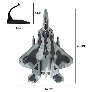 1/100 Scale F-22 Raptor Fighter Attack Plane Metal Fighter Military Model Fairchild Republic Diecast Plane Model for Commemorate Collection or Gift