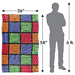 South Park Character Tiles Silky Touch Super Soft Throw Blanket 36" x 58", Multi