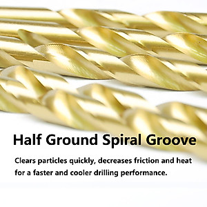 VALYRIANTOOL Titanium Drill Bit Set 20 Pcs 3/16" HSS Jobber Drill Bits, Premium 4341 High Speed Steel Jobber Length Drill for Drilling on Mild Steel, Copper, Aluminum