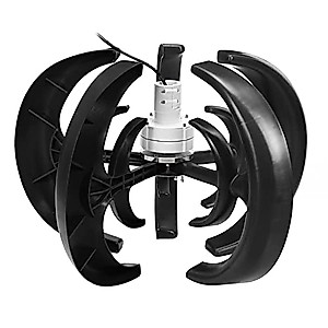 HENGJINGTR Efficient Horizontal Wind Turbine,2000W Low Noise High Efficiency 12V/24V/48V Vertical Wind Turbine Generator Suitable for Patios and Gardens(Black),24v