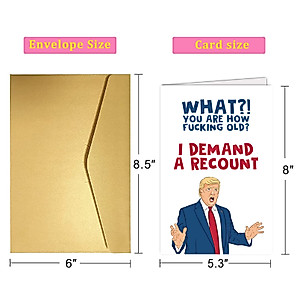 DASLET Funny Birthday Card for Men Women, Happy 30th 40th 50th 60th 70th Birthday Cards for Husband Wife Brother Sister Grandma Grandpa with Stickers and Envelopes