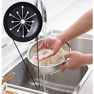 Garbage Disposal Splash Guards Collar Sink Baffle, 3-1/8 Inch Kitchen Sink Drain Splash Guard, Multi-Function Kitchen Drain Plugs for GE, Whirlaway, Sinkmaster and Waste King (Black)