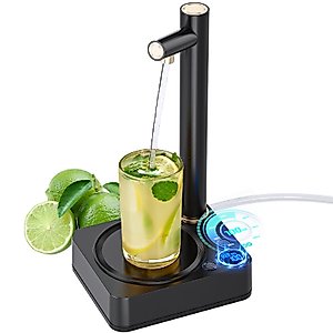 Desktop Water Dispenser,Rechargeable Desktop Water Bottle Dispenser, Portable Bedside Water Dispenser for 5 Gallon Bottle, 2000mAh Countertop Automatic Water Dispenser Water Jug Pump (Black)
