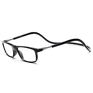 ME RELATE Magnetic Reading Glasses Hang Neck Adjustable Temples Black03 +2.75