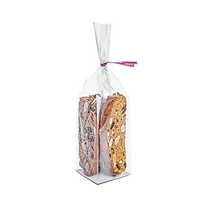 Restaurantware Flat Bottom Heat Seal Sandwich Bags Heat Sealable Food Bags - Gusset Bag with Paper Insert - Clear - 2 x 2 x 8.25 Inch - 100ct Box - Bag Tek