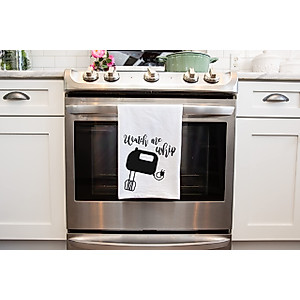 Handmade Funny Kitchen Towel Set -Hand Towels for Baker and Chef - Chop It Like It's Hot/Watch Me Whip - Housewarming Christmas Mother's Day Birthday Gift (Chop it like it's Hot & Watch me Whip)