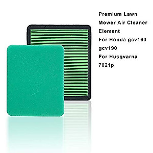 HEYZLASS GCV160 Air Filter + Pre Filter, Compatible with Honda Engine GC160 GC190 GCV190 GX100 17211-zl8-023, Replace Lawn Mower Flat OEM Air Cleaner
