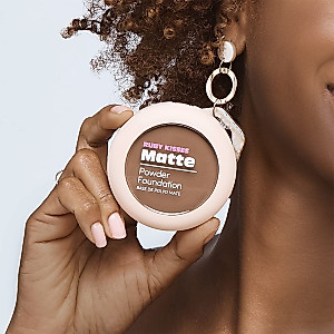 Ruby Kisses Powder Foundation Full Coverage Matte Foundation Long Lasting Face Makeup 0.35 oz. (Golden Honey)