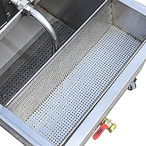 55 L /14.5 Gal Commercial Mobile Fryer Filter Machine/Oil Filter Truck, 550W Fryer Filter Frying Oil Filtering System for Restaurant - Gravity Sedimentation (US Stock)