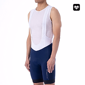 MY KILOMETRE Mens Cycling Bib Shorts with Big Side Pockets Padded Bib Shorts Cycling Bike Shorts Blue