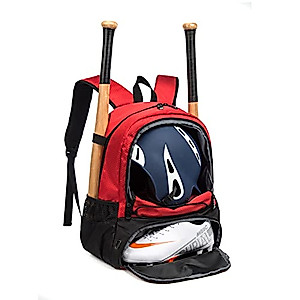 Qiaoqii Youth Basketball Bag/Soccer Bag/Baseball Softball Bag/Multipurpose Gear Backpack with Fence Hook and Shoe Compartment, Can Hold Sports Gear such as Helmet, Ball, Gloves, Shoes, etc.