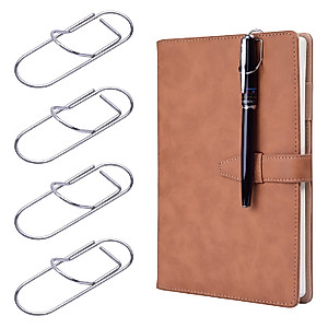 Wisdompro Pen Clip, 12 Pack Stainless Steel Pen Clip Holder for Notebook, Books, Journal, Clipboard, Paper, etc. - Fits Almost Any Pen Size (Silver)