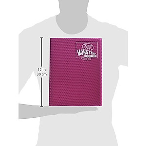 Monster 9 Pocket Trading Card Album- 20 Side Loading, Theft Deterrent, Padded Pages that Hold up to 360 cards - compatible with Yugioh, MTG, Magic The Gathering, Pokémon & Sport Cards - Holofoil Pink