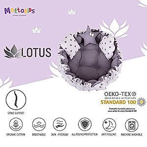 MottoKids 2-in-1 Play Mat from Baby to Toddler, Pet Cushion, Thick & Convertible, Floor Cushion for Toddler, Play Mat, Cotton (Grey)