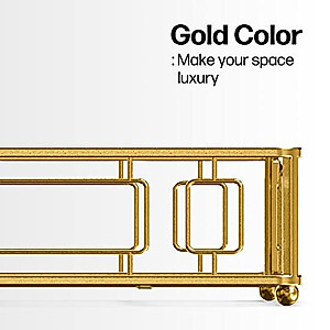 ADDFIT HOUSE Gold Guest Towel Holder Tray for Bathroom - Bathroom Napkin Holder with 2 Free Napkin Rings - Paper Hand Towel Holder - Elegant Disposable Dinner Napkin Holder for Table, Party, Kitchen