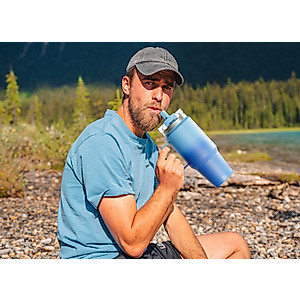 Meoky 40oz Tumbler with Handle, Stainless Steel Travel Mug with 2-in-1 Straw and Sip Lid, Vacuum Insulated Coffee Mug, 100% Leak Proof, Keeps Cold for 34 Hours or Hot for 10 Hours (Forest)