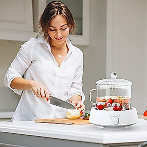 Hemoton 1pc Clear Glass Pot Practical Simmer Pot Thick Borosilicate Glass Pot Glass Saucepan with Cover& Handle for Pasta Noodle, Soup, Milk