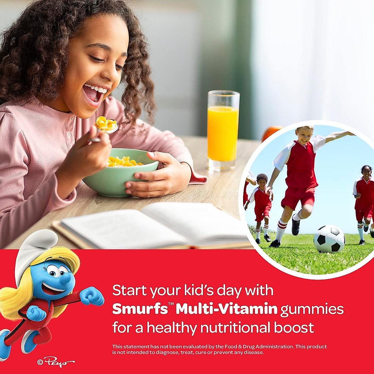 The Smurfs Kids Multivitamin Gummies with 15 Daily Vitamins and Minerals for Growth & Development | Made with Real Fruit in a Smurf Berry | Delicious, Doctor Developed & Non-GMO Formula | 60 Gummies