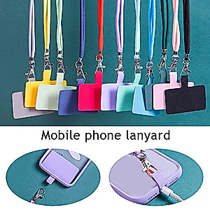 4pcs Universal Cell Phone Lanyard Neck Strap Key Ring Badge ID Holder w/Clear Patch (4PCS White)