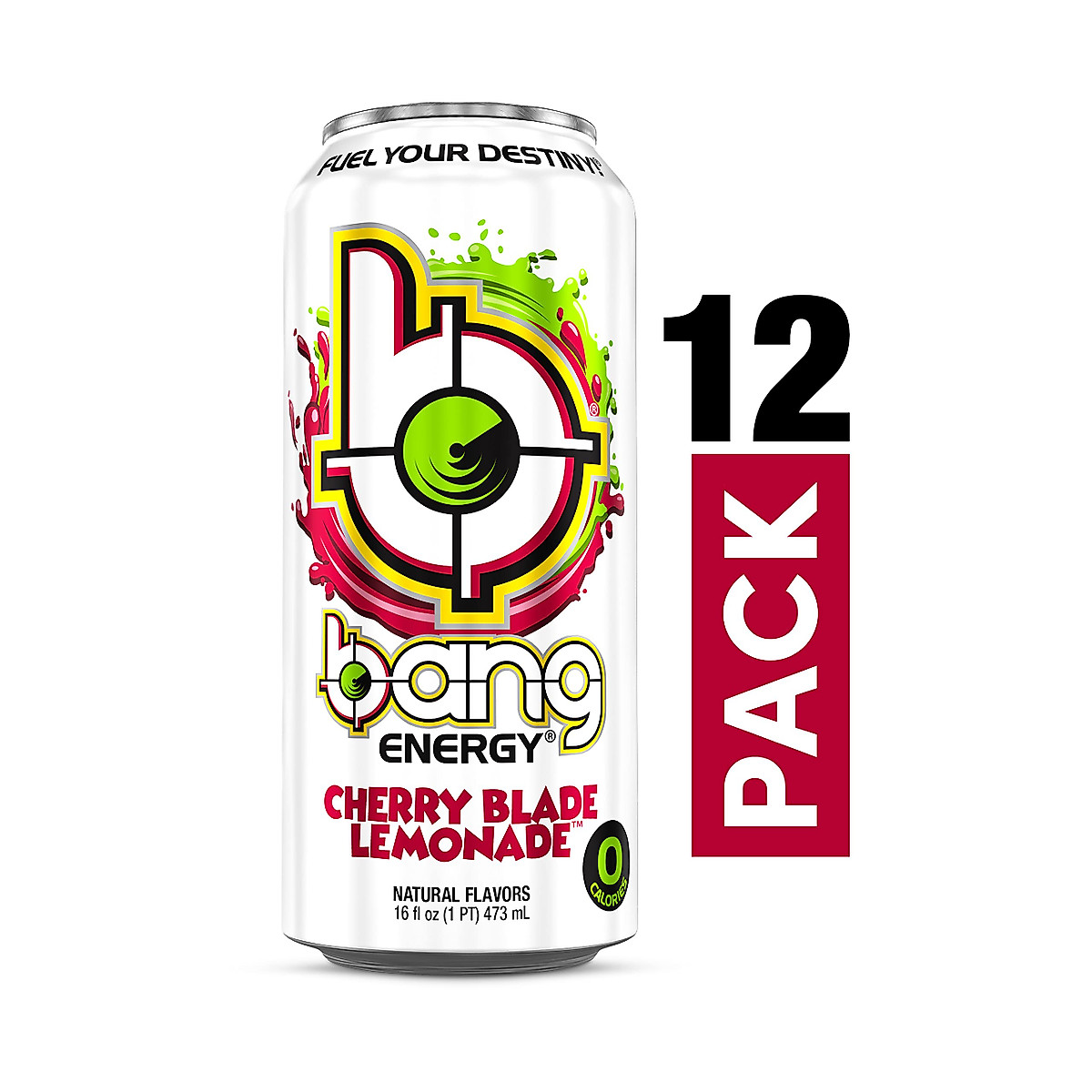 Bang Energy Cherry Blade Lemonade, Sugar-Free Energy Drink, 16-Ounce (Pack of 12)