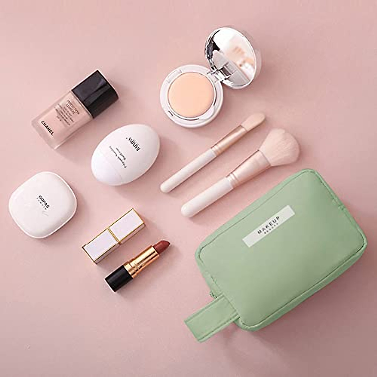 Didida 3 Pcs Makeup Bag Waterproof Cosmetic Bag for Women Travel Toiletry Bag Large Travel Makeup Case Multifunction Organizer Make Up Bag Brush Bags Reusable Toiletry Bag for Girls,green