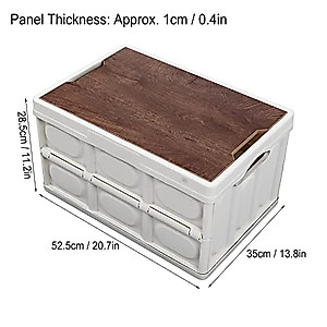 VTOSEN Collapsible Storage Bins, PP Storage Bins with Lids, Large Capacity Foldable Storage Container, Practical Convenient to Carry, Multifunctional Storage Box, for Camping Picnic (Beige)