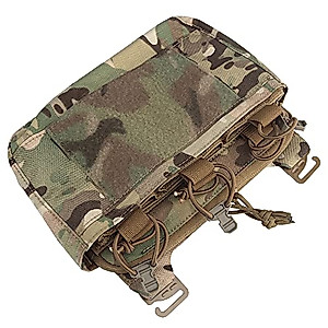 G-Hook DOPE Front Flap Double Stack Abdominal Fanny Pack Triple Magazine Insert Pouch for Tactical Chest Rig Vest Cp