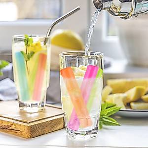 SHENGQIPC Reusable Ice Cubes Pack-of-6 Cooling Ice Sticks Plastic Ice Cube Sticks for Water Bottles BPA Free
