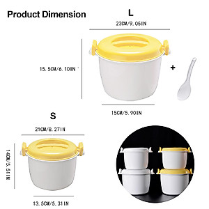 WANGYZJ Microwave Rice Cooker, Food Grade Portable Microwave Steamer for Rice, Microwave Steamer for Vegetables, Microwave Cookware (S)