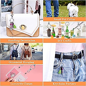 Keychain Rings for Crafts, Audab 50 Sets Assembled Key Chains Rings Keychain Hardware Key Rings for Key Chains, Crafts and Lanyards