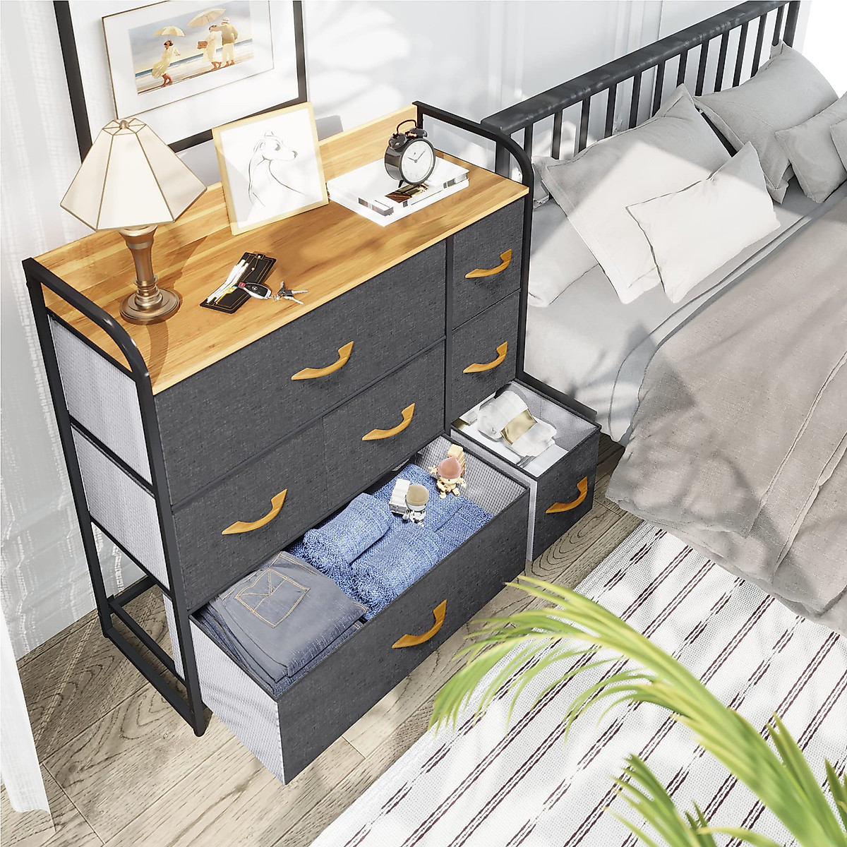 YITAHOME Dresser Drawers, Organizer Unit for Bedroom, Fabric Dresser Storage Tower, Organizer Unit for Bedroom, Living Room, Hallway, Closets