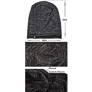 VECRY Men Slouch Hollow Beanie Thin Summer Cap Skullcap (Multi Pale1)