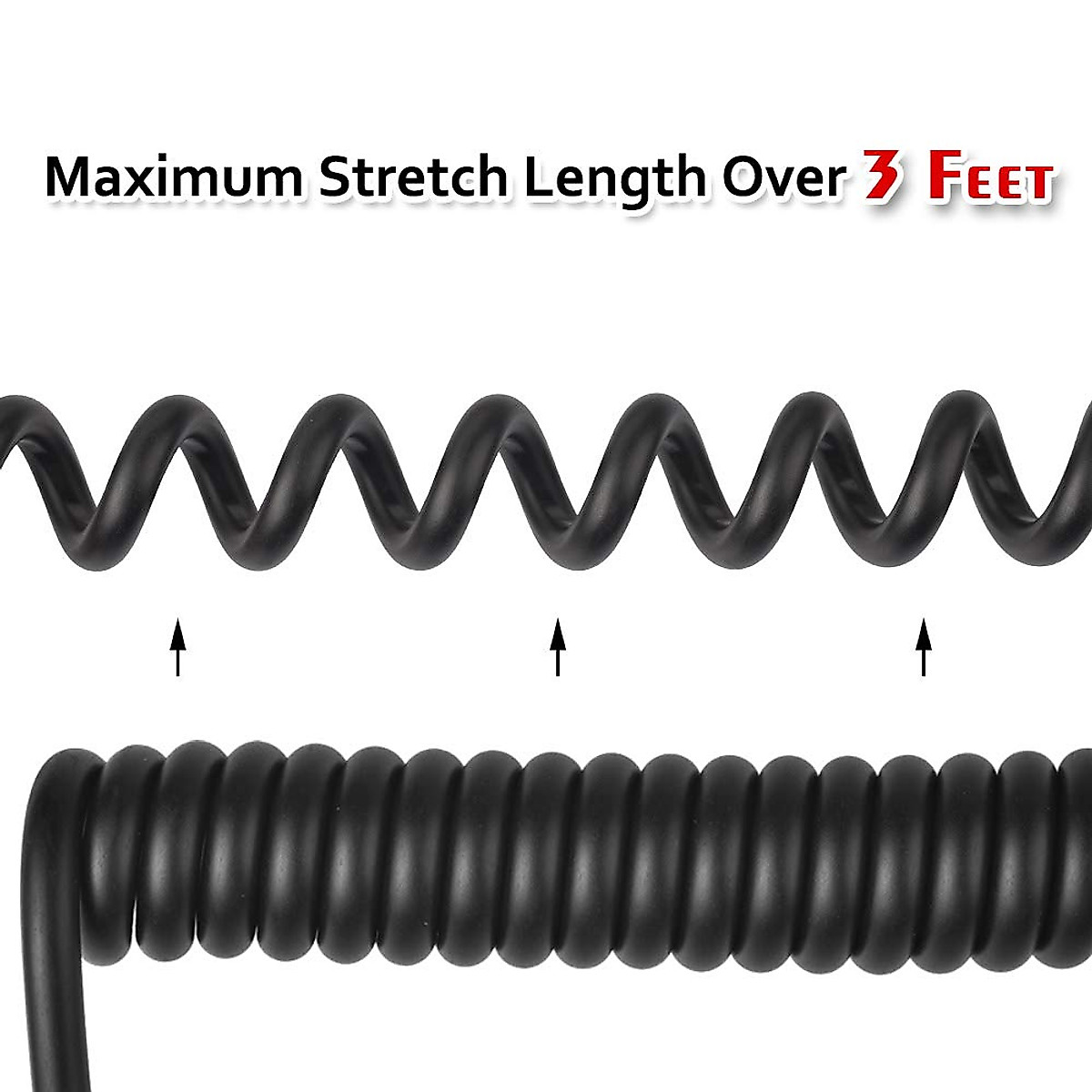 Superbat BNC Cable 3G/HD SDI Cable 3ft SDI Coil Cable 75Ohm BNC to BNC Extension Coaxial Cable for Cameras and Video Equipment，Supports HD-SDI/3G-SDI，SDI Video Cable (Black,1Pcs)