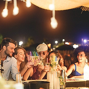 25-Pack Multi-Color Glow Straws - Vibrant Drink Accessories for Parties & Events -9" Glow Straw Party Pack