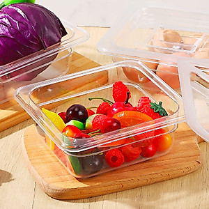 Sieral Clear 1/6 Size Food Pan Restaurant Containers with Lids Square Cambro Food Storage Polycarbonate Salad Bar Containers Commercial Hotel Pans for Kitchen Food Prep (10 Pcs, 2.6 Inch, 1 Quart)