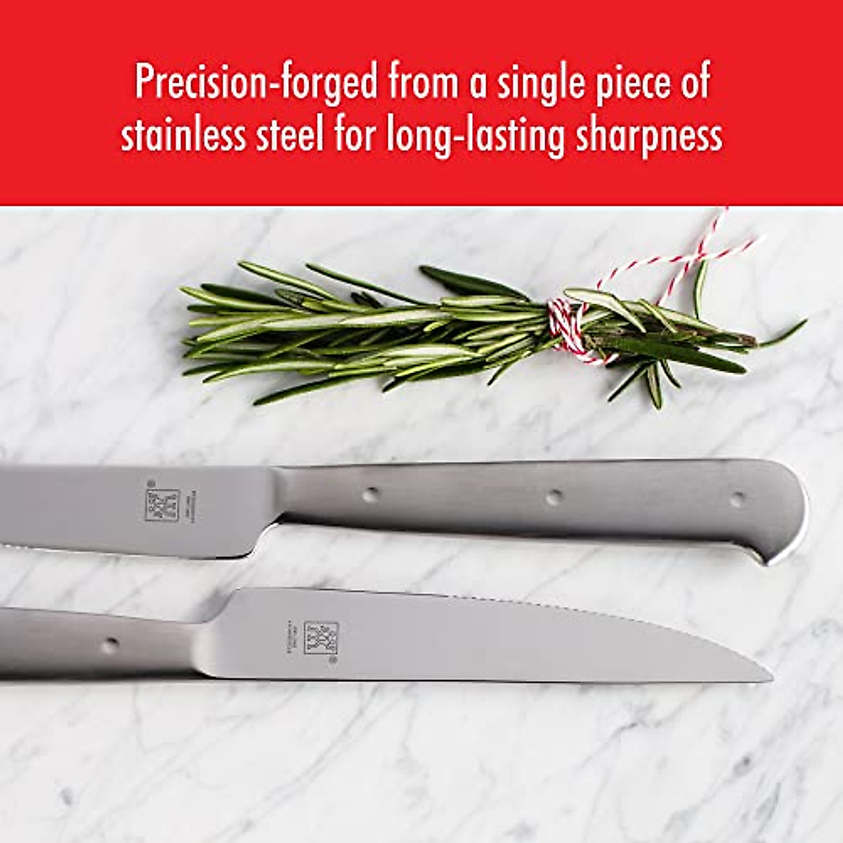 ZWILLING Porterhouse Razor-Sharp Steak Knife Set of 8 with Black Presentation Case, Gift Set, Silver