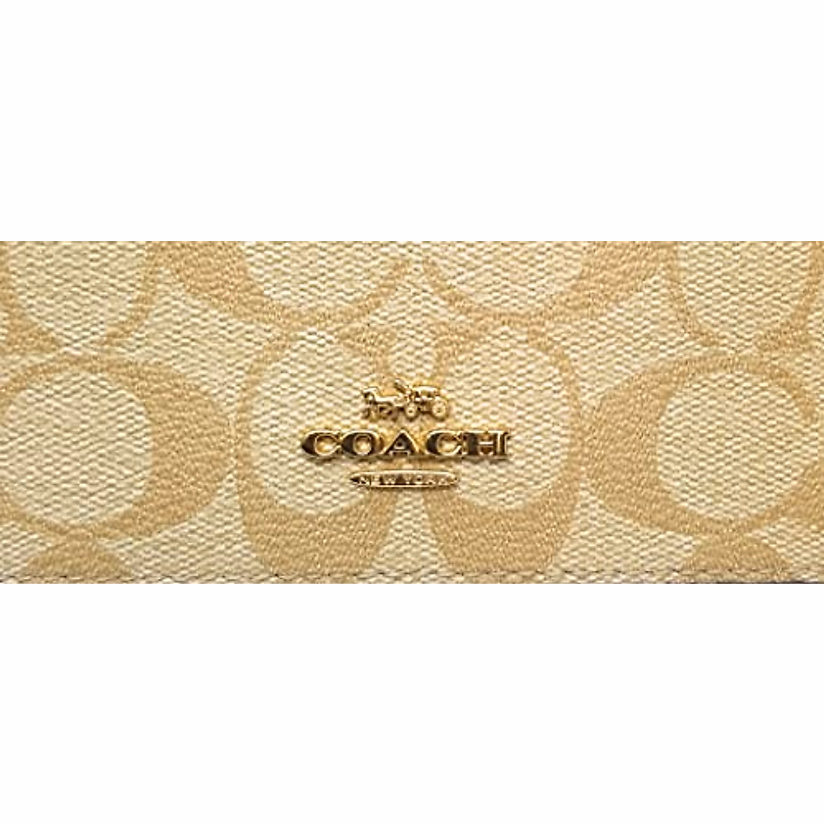 Coach Women's Anna Foldover Clutch Crossbody Bag (Signature Canvas - Light Khaki - Chalk)