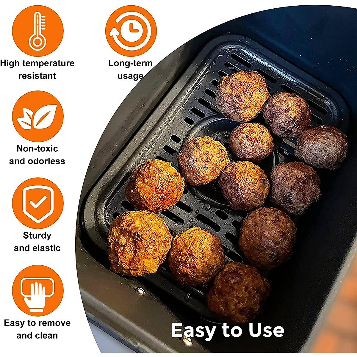 Air Fryer Grill Pan for Ninja Foodi DZ090/DZ201/DZ100（US）AF300（UK）6-in-1 7.6L Dual Zone Air Fryer, 2-Pack Replacement Crisper & Grill Plates with Rubber Bumpers, Dishwasher Safe