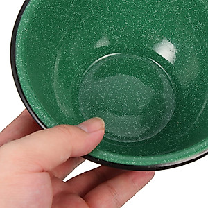 UPKOCH Enamel Bowl Vintage Mixing Bowl Soup Basin Soup Bowl Cereal Bowls Plate Round Farmhouse Enameled Bowls Enamelware for Salads Vegetables Soups Fruits Green