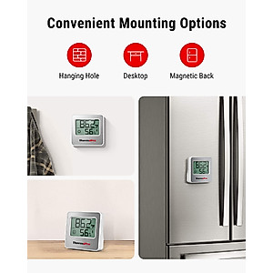 ThermoPro TP357 Digital Hygrometer Indoor Thermometer of 260FT, Bluetooth Humidity Meter with Smart App, Room Humidity Gauge with Humidity Sensor