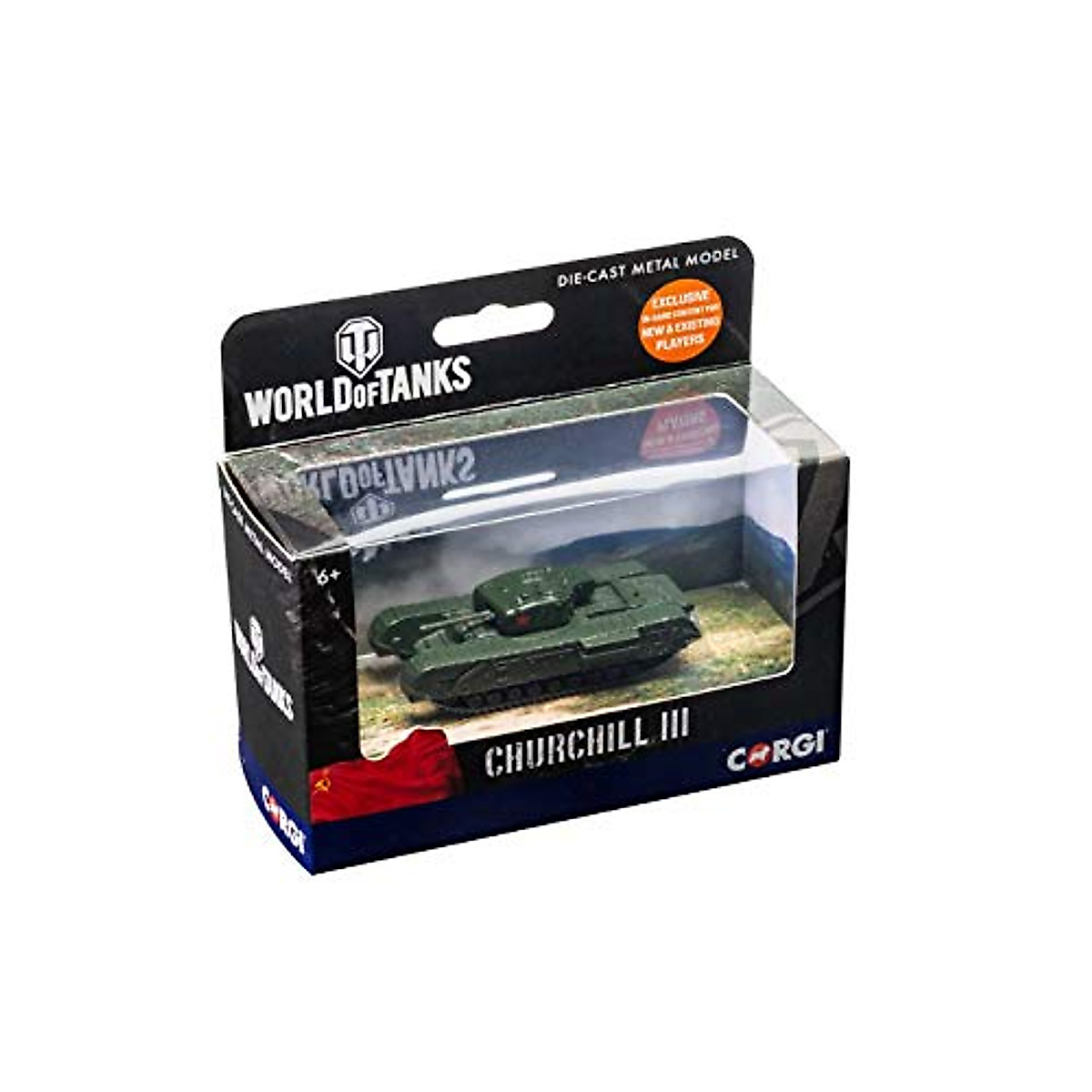Corgi Diecast World of Tanks Churchill MK III Tank with in Game Codes Military Fit The Box Scale Model WT91204 Dark Army Gray