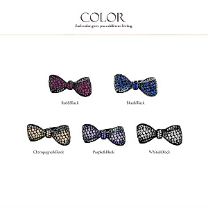 LAVINA Ribbon Bow CZ Ring For Women Bride's Wedding Proms Holiday Birthday (9, Red&Black)